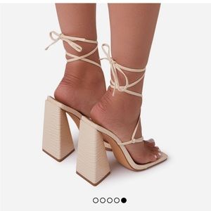 EGO | Shoes | Ego Miah Lace Up Knotted Strappy Detail Square Toe ...